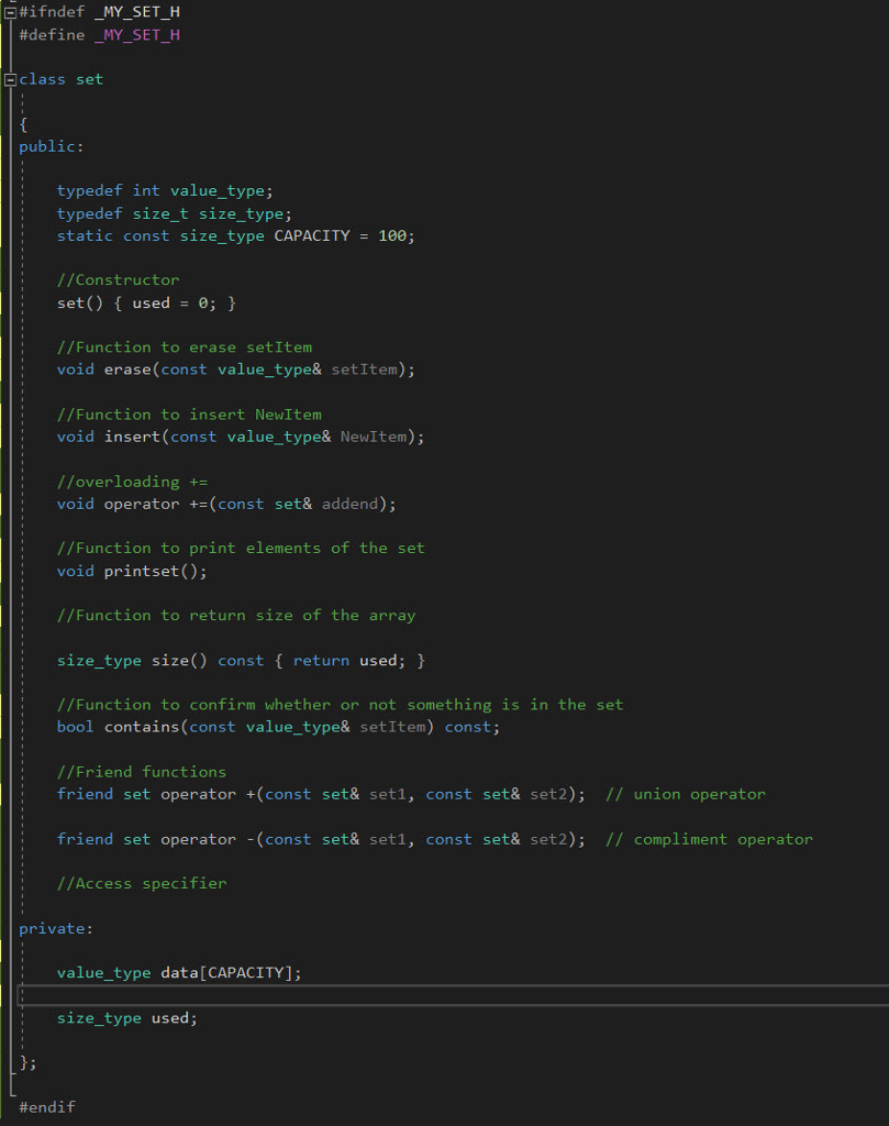 Solved I am looking for help declaring and designing a C++ | Chegg.com