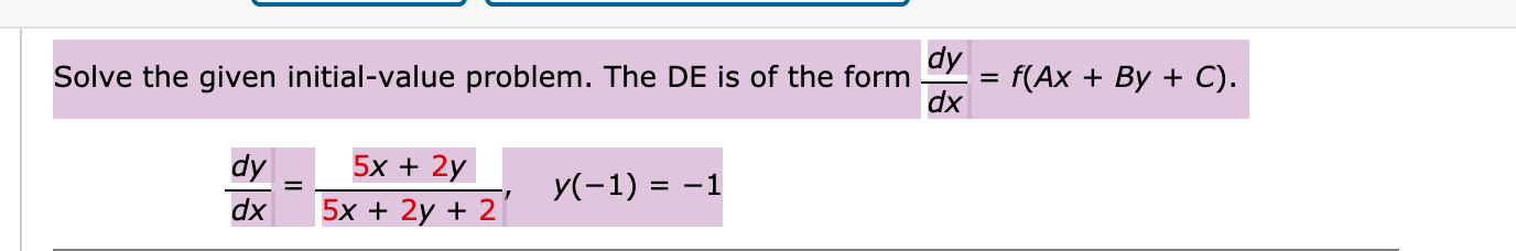 Solved Solve the given initial-value problem. The DE is of | Chegg.com