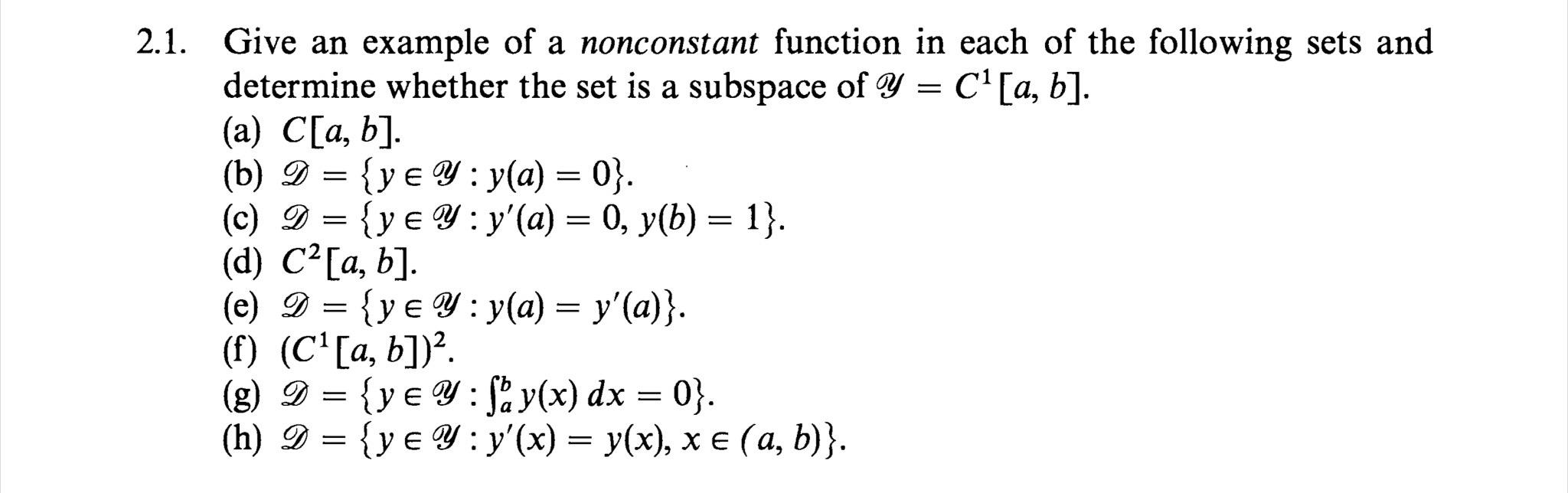 Solved = = = 2.1. Give an example of a nonconstant function | Chegg.com