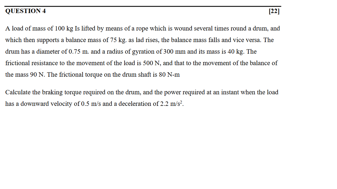 Solved A load of mass of 100 kg Is lifted by means of a rope | Chegg.com