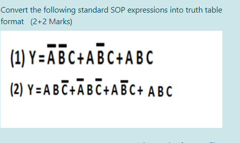 Solved Convert the following standard SOP expressions into | Chegg.com