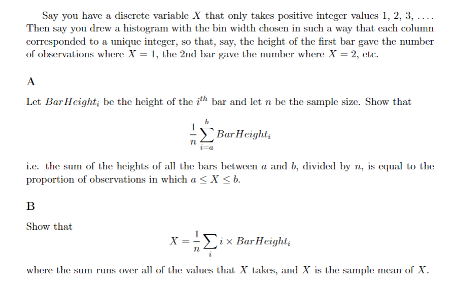 Solved Say you have a discrete variable X that only takes | Chegg.com