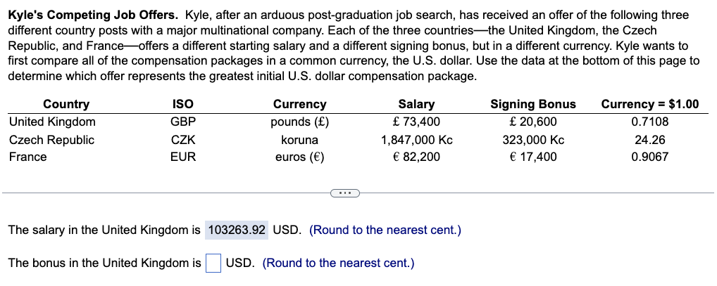 Solved Kyle's Competing Job Offers. Kyle, after an arduous | Chegg.com