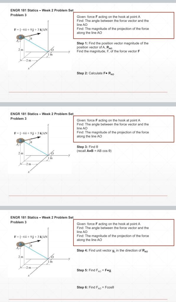 Solved ENGR 181 Statics - Week 2 Problem Set Problem 3 | Chegg.com