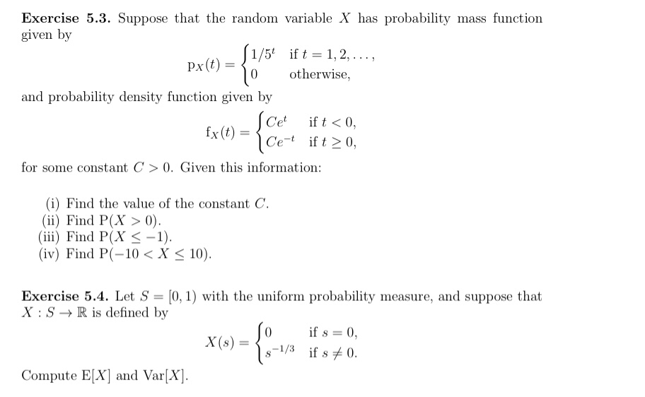 Solved Exercise 53 Suppose That The Random Variable X Has 6634