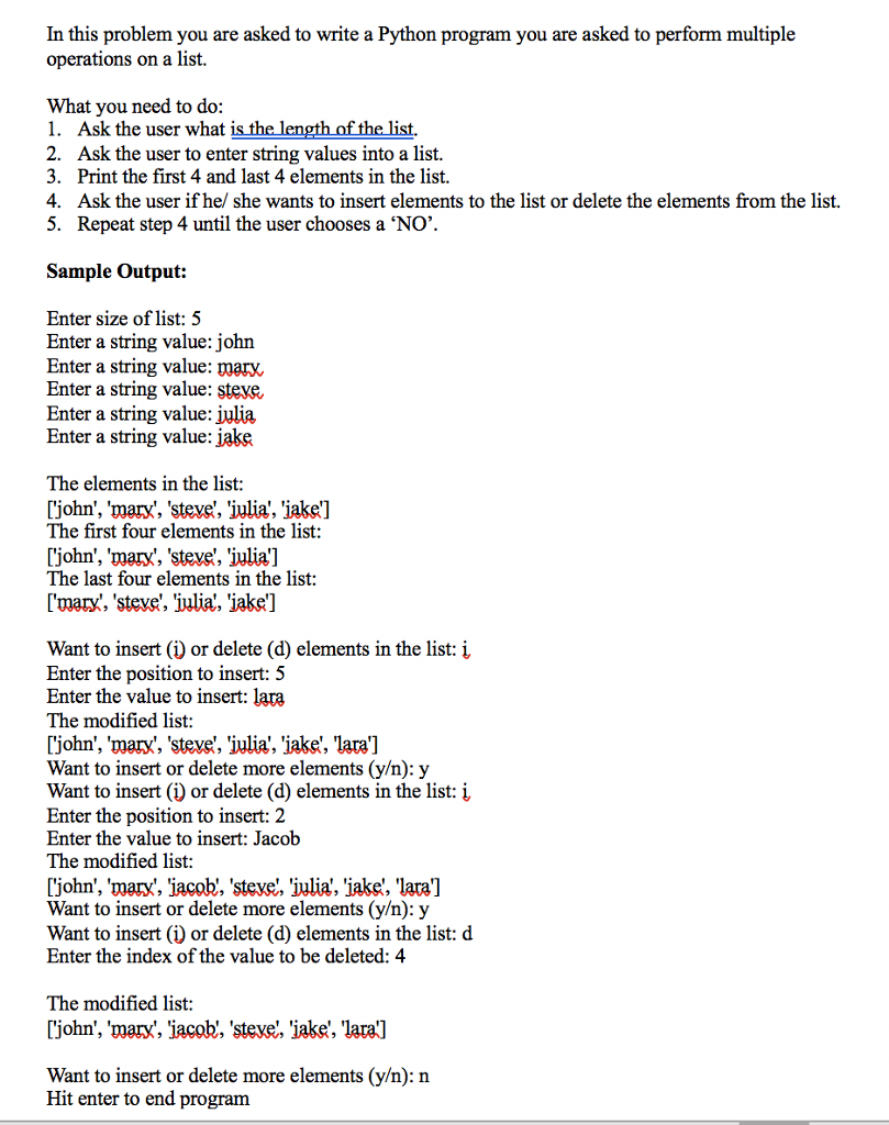 Solved In this problem you are asked to write a Python | Chegg.com