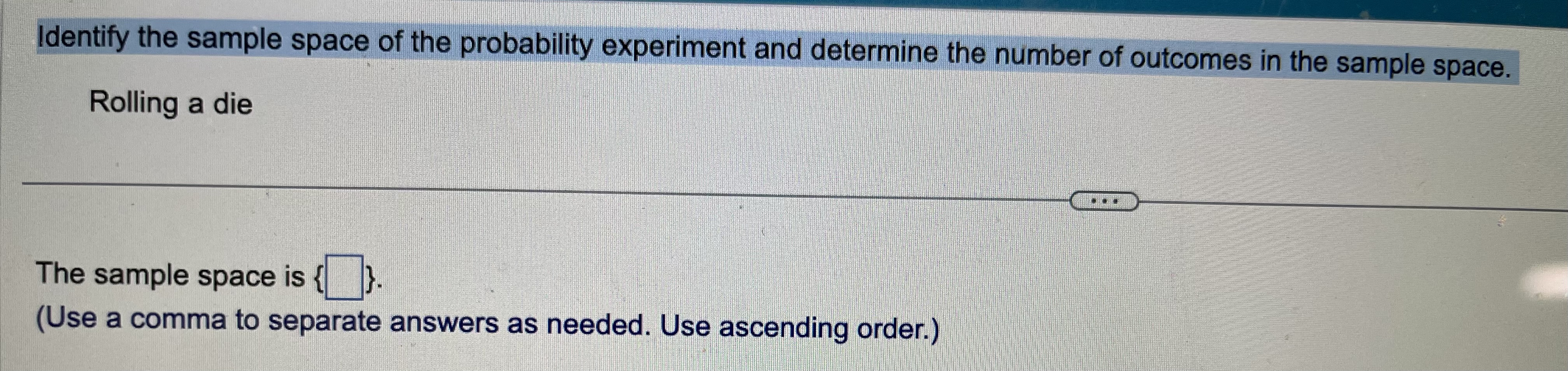 Solved Identify the sample space of the probability | Chegg.com