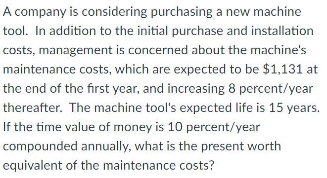 Solved A company is considering purchasing a new machine | Chegg.com