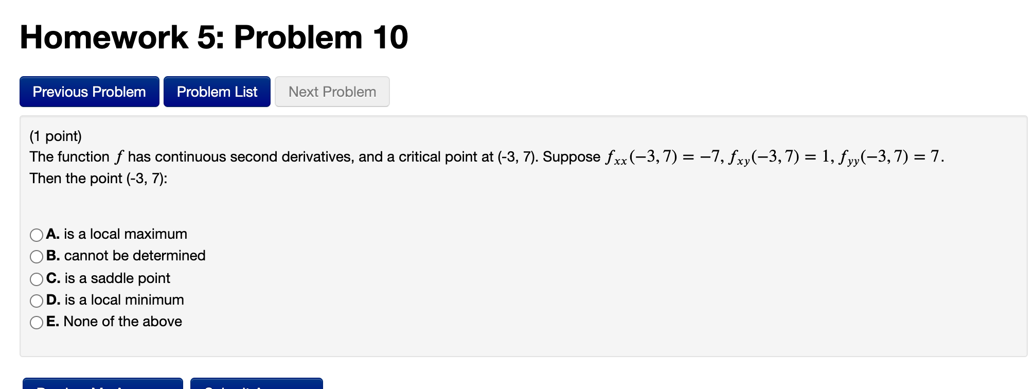 Solved Homework 5 Problem 8 Previous Problem Problem List