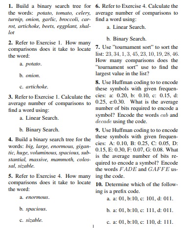 Solved 1. Build a binary search tree for 6. Refer to | Chegg.com