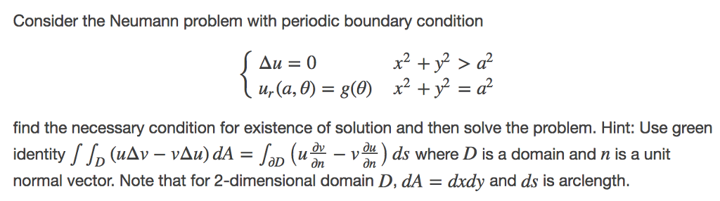Solved Consider the Neumann problem with periodic boundary | Chegg.com