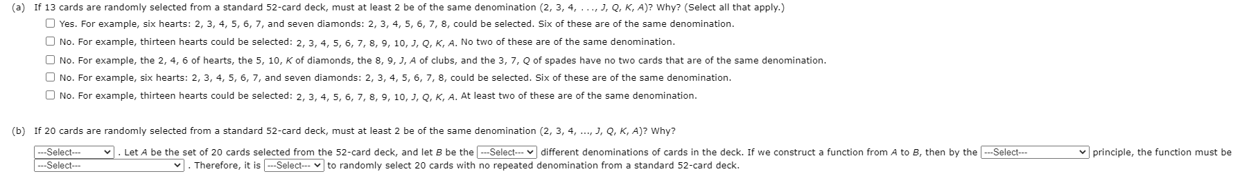 Solved (a) If 13 cards are randomly selected from a standard | Chegg.com