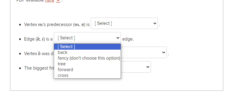 Perform a depth first search on the following graph | Chegg.com