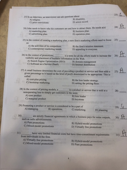 Solved 23) 23) In an interview, an interviewer can ask | Chegg.com