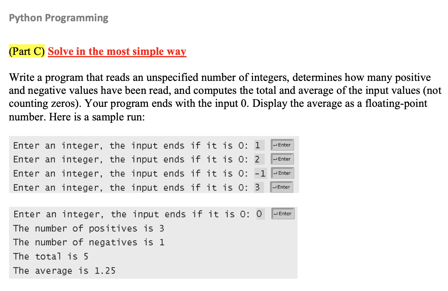 Solved Python Programming (Part C) Solve in the most simple | Chegg.com