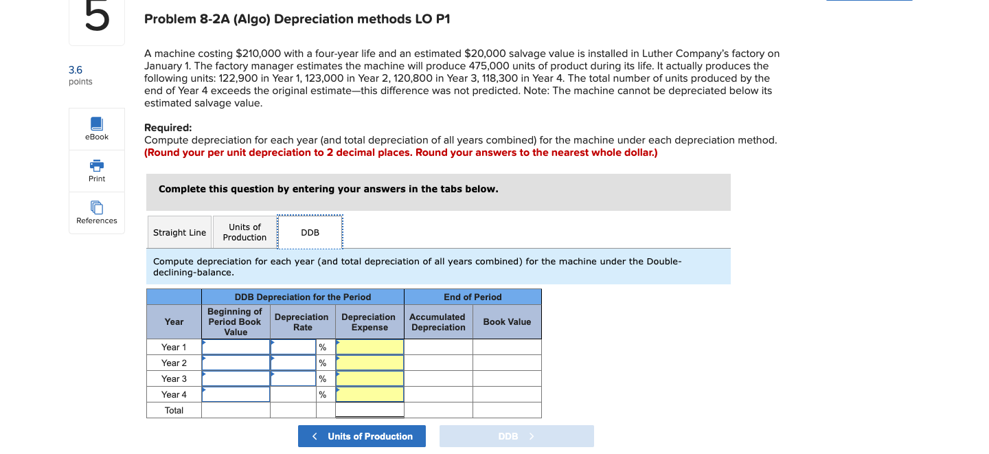 Solved Problem 8-2A (Algo) Depreciation methods LO P1 A | Chegg.com
