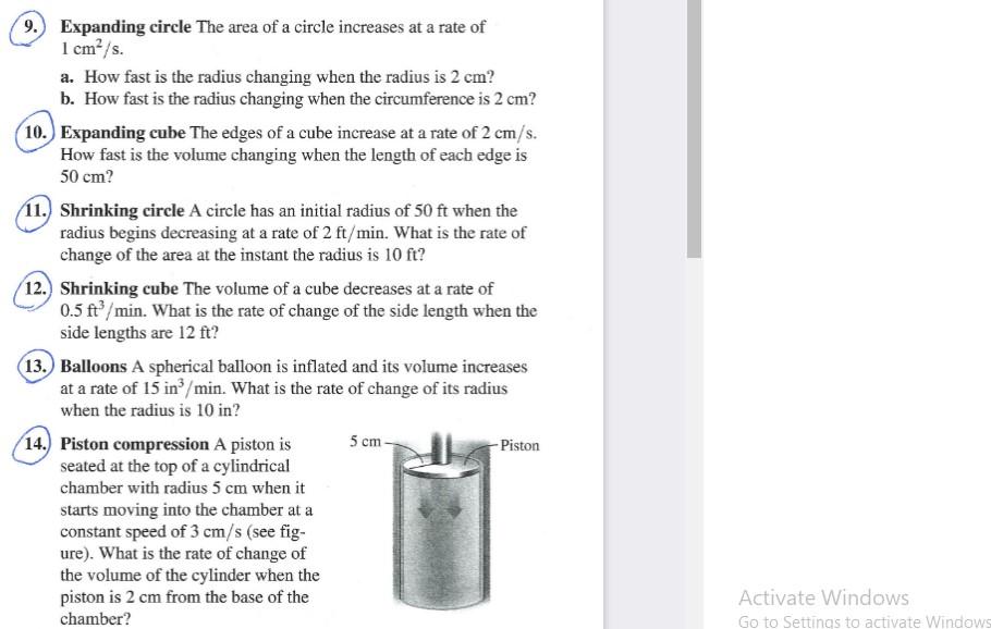 Solved 9. Expanding circle The area of a circle increases at | Chegg.com