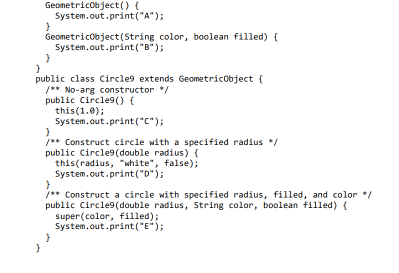 Solved Consider the classes below, declared in the same | Chegg.com