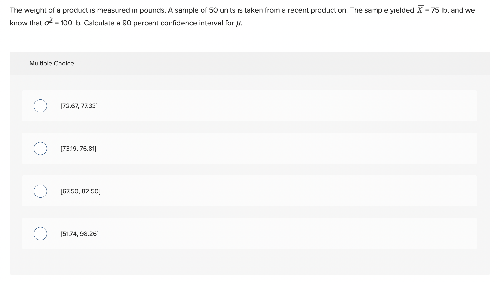 Solved The weight of a product is measured in pounds. A | Chegg.com