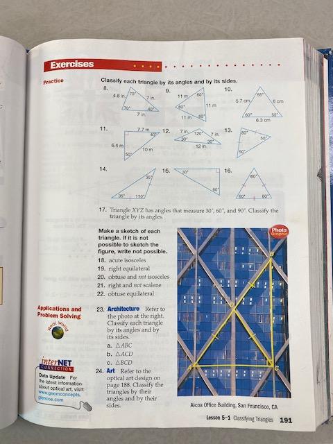 Solved Exercises Practice Classify each triangle by its | Chegg.com