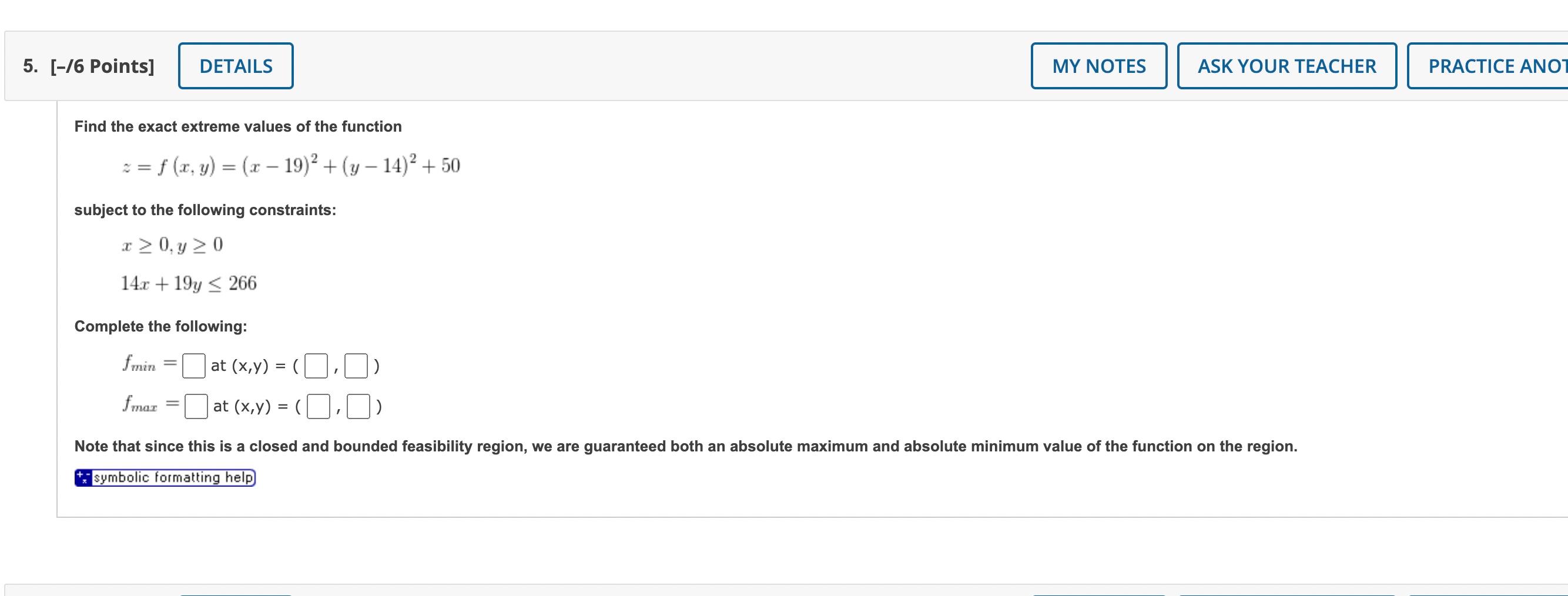 Solved Find the exact extreme values of the function | Chegg.com