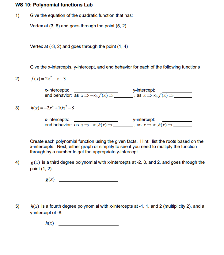 Solved I do not need all of the work for this lab just the | Chegg.com