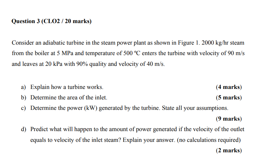 Solved Question 3 (CLO2 / 20 marks) Consider an adiabatic | Chegg.com
