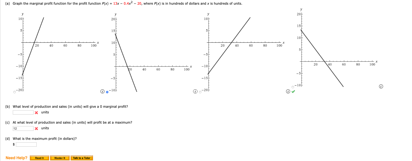 Solved (a) Graph the marginal profit function for the profit | Chegg.com