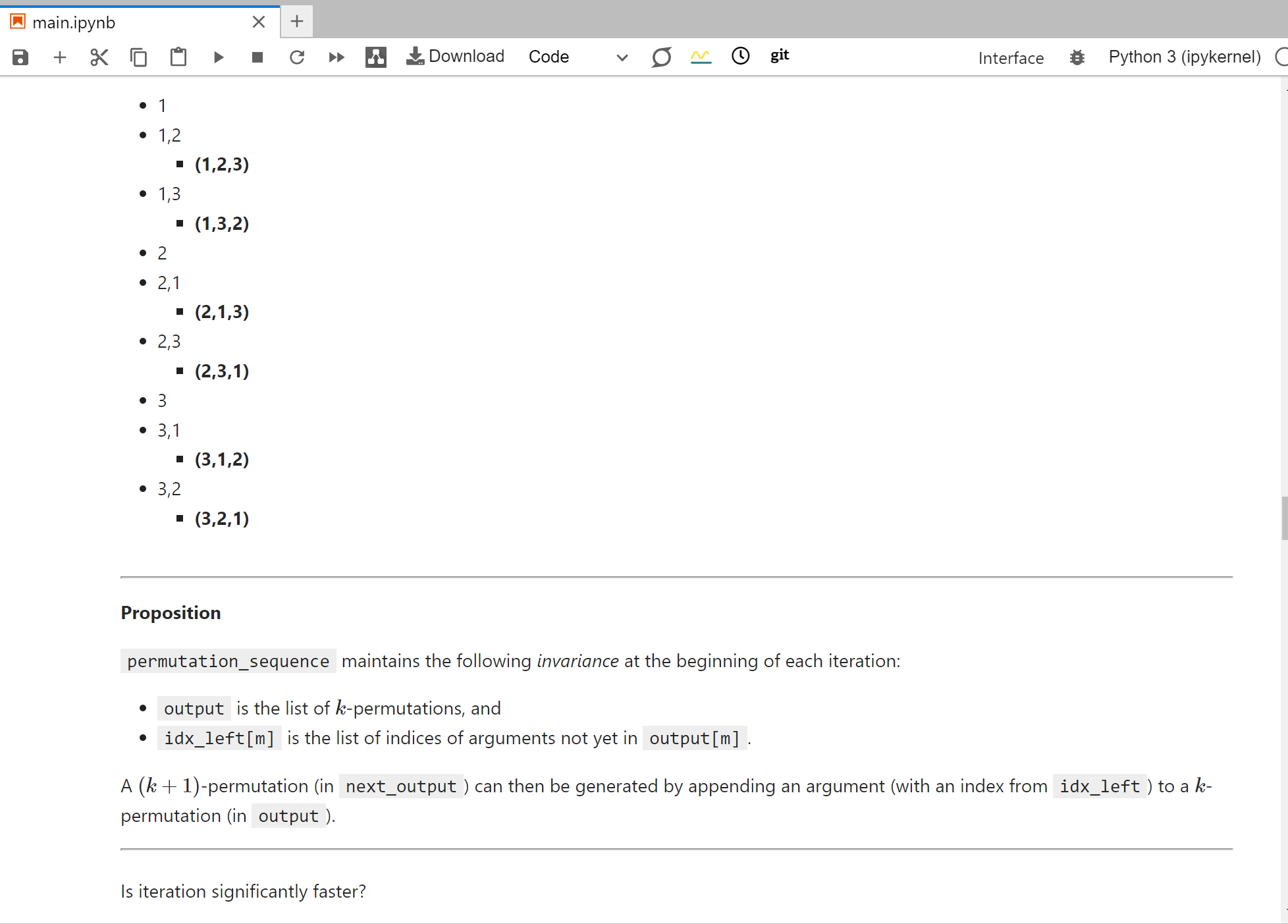 Solved Permutation using iteration The following function | Chegg.com