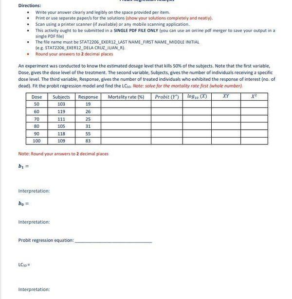 Solved Directions: • Write your answer clearly and legibly | Chegg.com