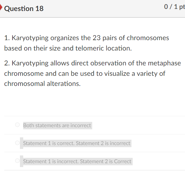 Solved Question 12 0/1 pts 1. In both amniocentesis and CVS, | Chegg.com