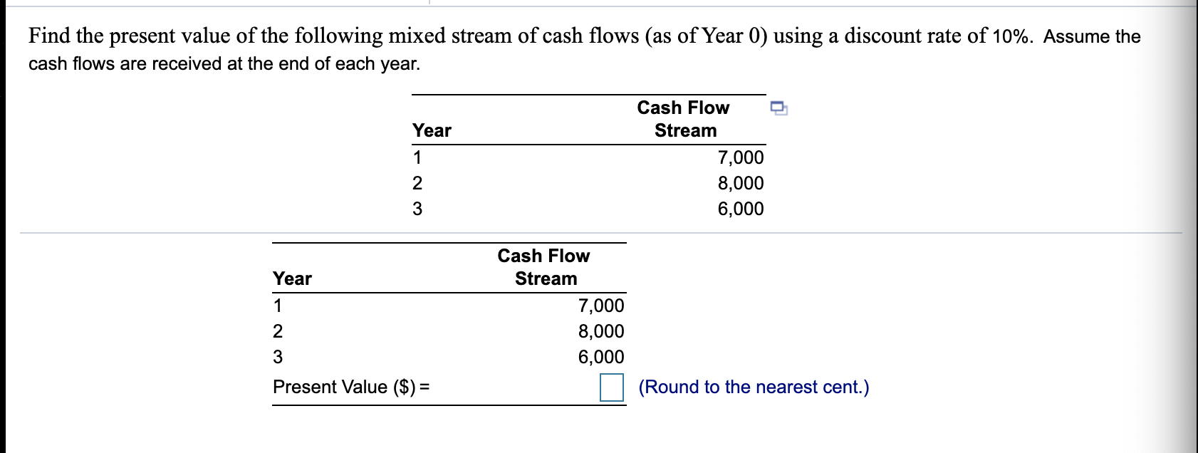 Solved Find the present value of the following mixed stream | Chegg.com