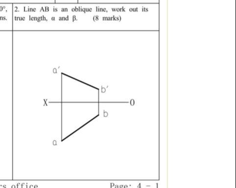 0°, 2. Line AB is an oblique line, work out its true | Chegg.com