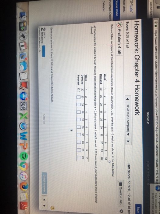 Solved B: for the forecast developed using exponential | Chegg.com