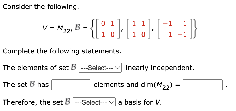 Solved Consider the following. | Chegg.com