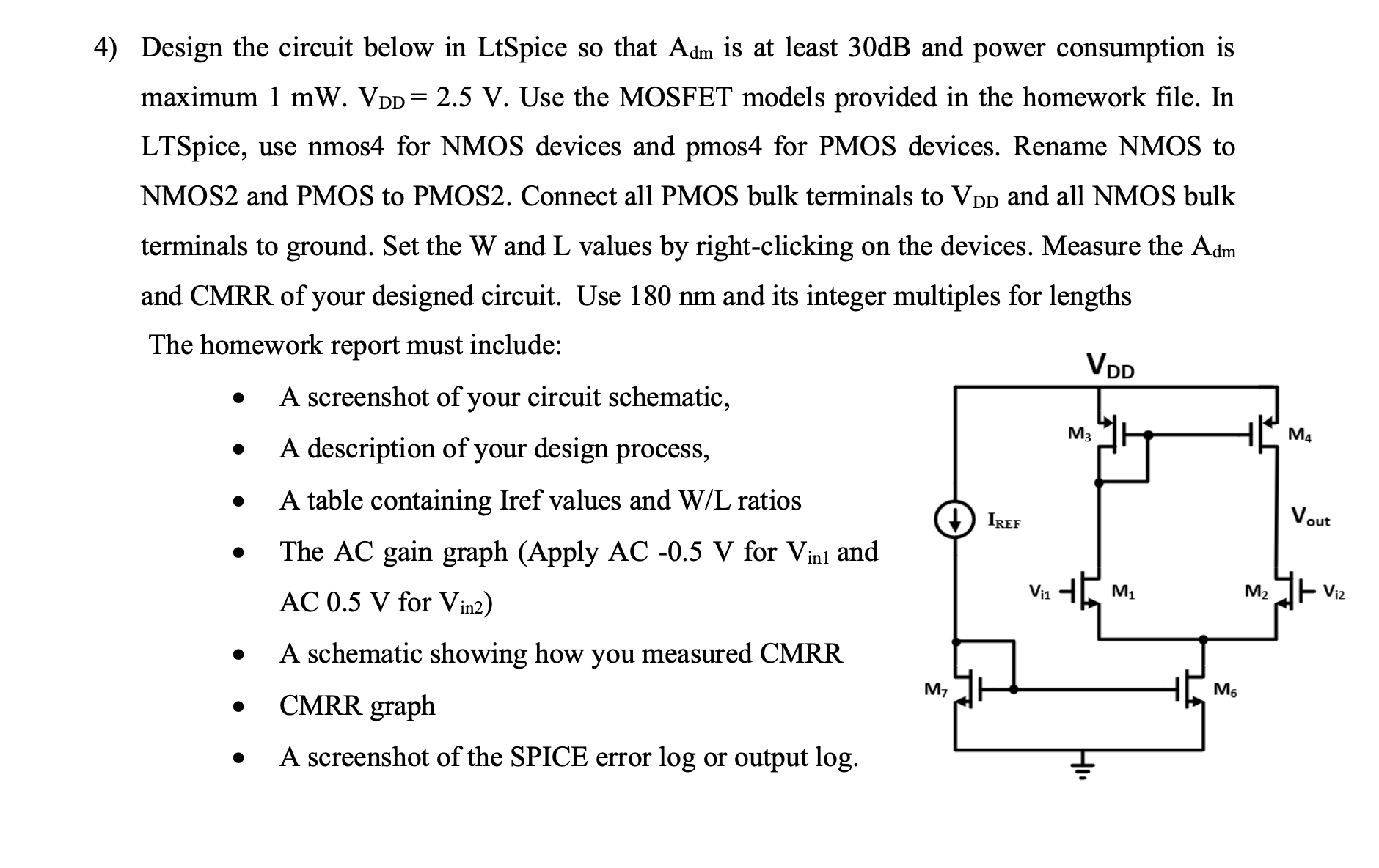 Solved 4) ﻿Design the circuit below in LtSpice so that | Chegg.com