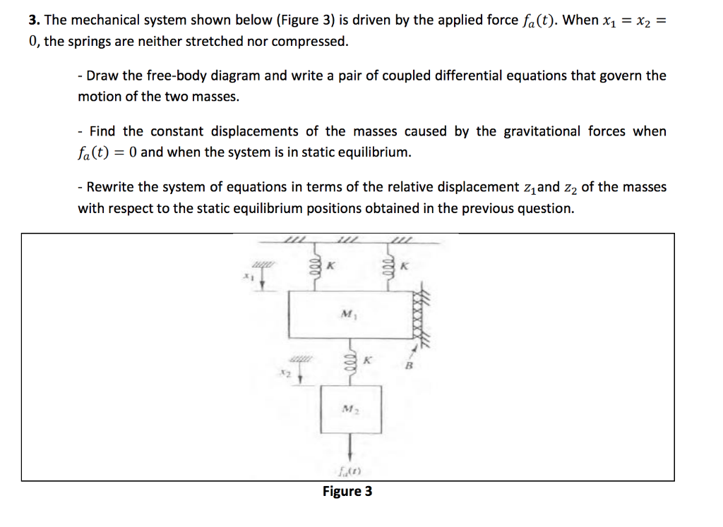 Solved 2. In the mechanical system shown below (Figure 2), | Chegg.com
