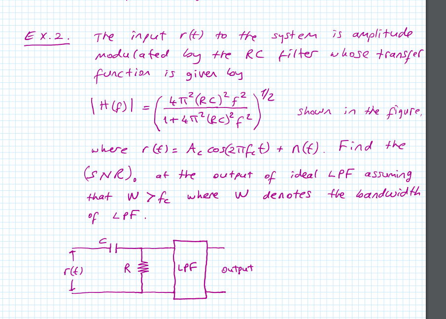Solved Ex.2. The input r(t) to the system is amplitude. | Chegg.com