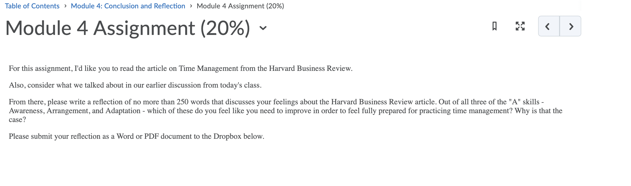Solved Table of Contents > Module 4: Conclusion and | Chegg.com