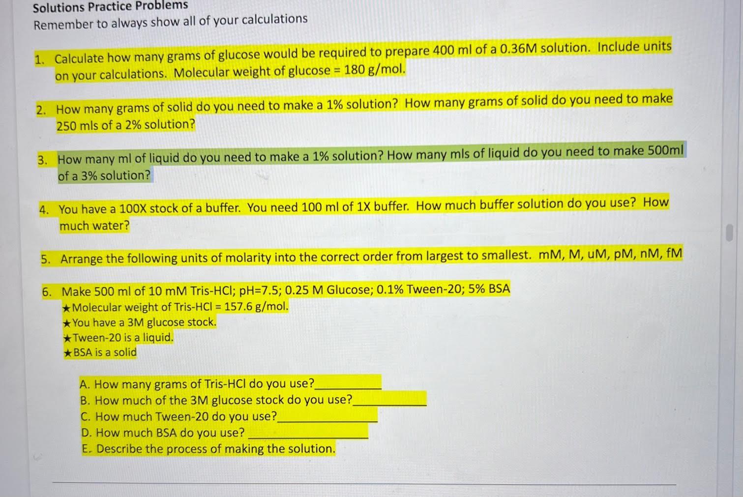 Solved Solutions Practice Problems Remember to always show | Chegg.com