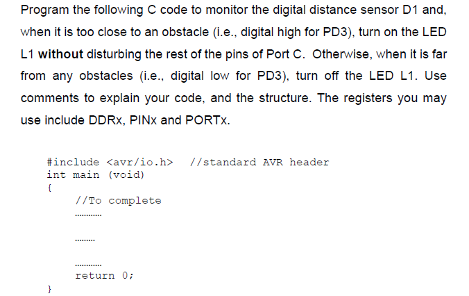 Solved b) A digital distance sensor (D1) is installed on a | Chegg.com