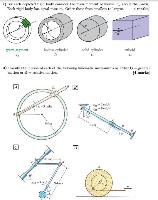 a) For each of the following oscillatory systems | Chegg.com