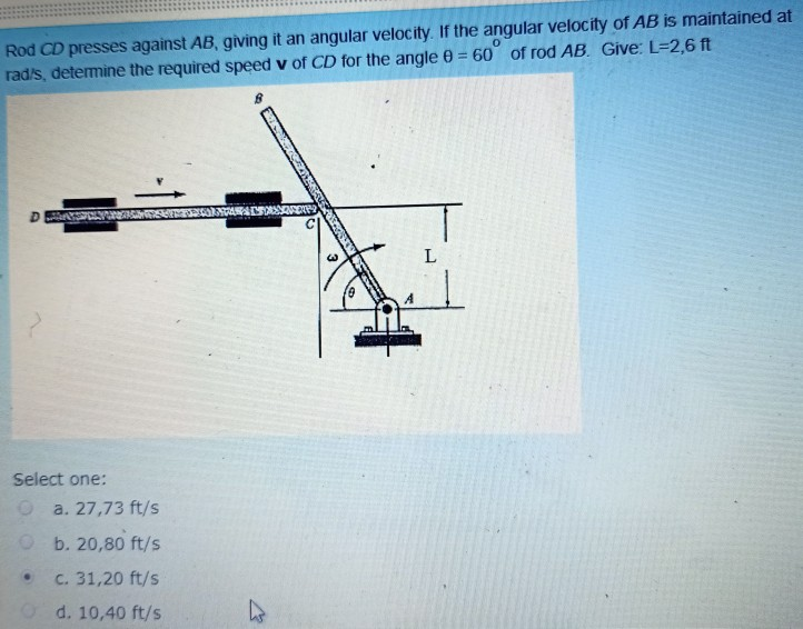 Solved Rod Cd Presses Against Ab Giving It An Angular