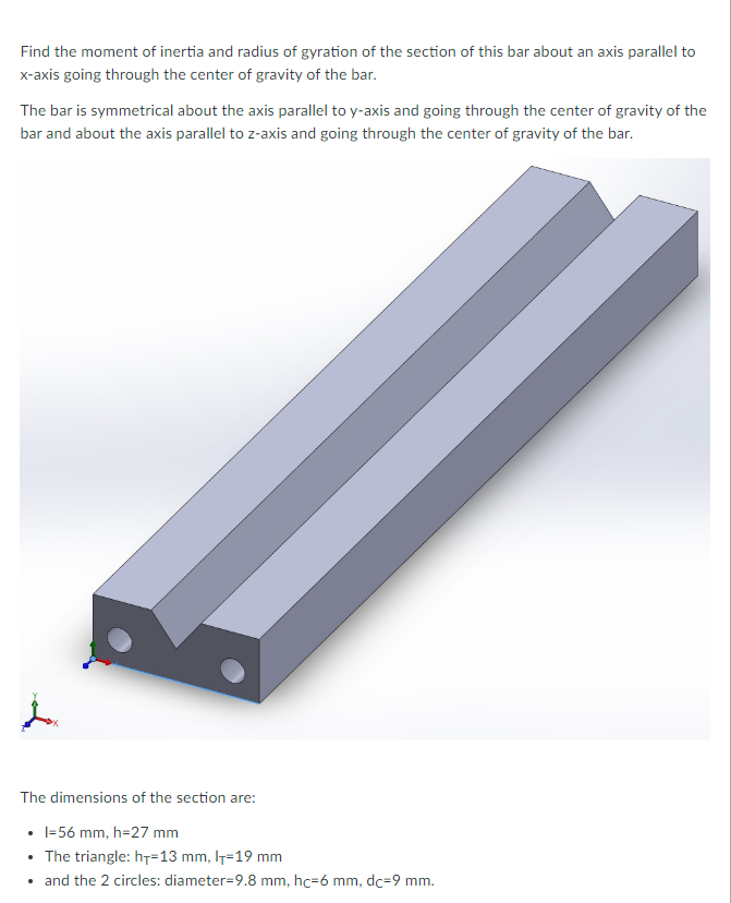 Solved Find the moment of inertia and radius of gyration of | Chegg.com
