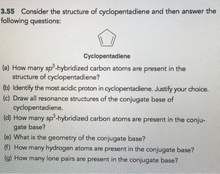 Solved Consider the structure of cyclopentadiene and then | Chegg.com
