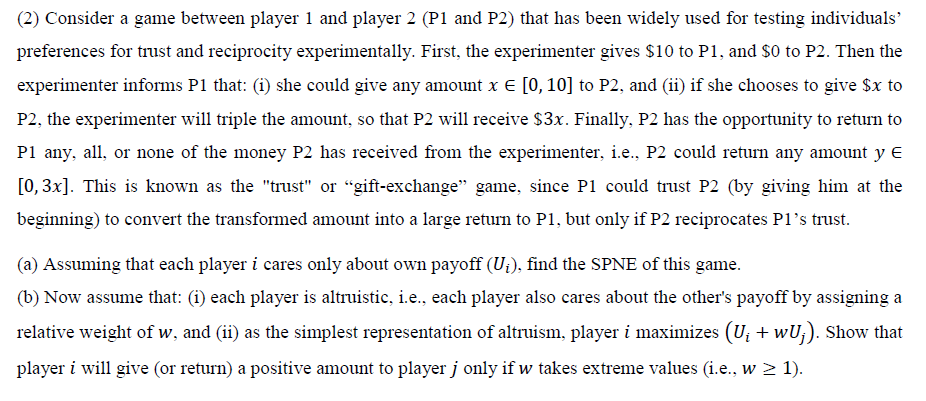 For part (a), Ui represents the dollar amount player | Chegg.com