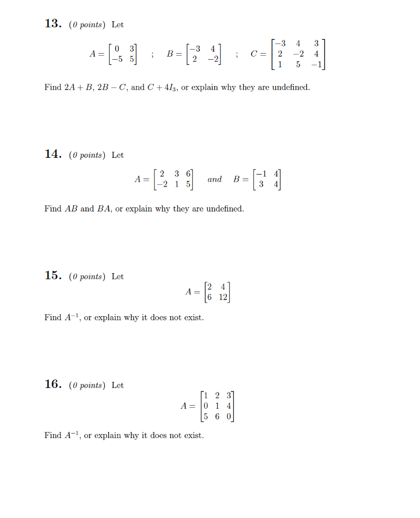 Solved I. (0 points) Convert the following matrix into | Chegg.com