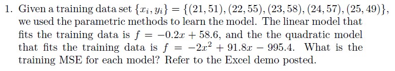 Solved Given a training data set | Chegg.com