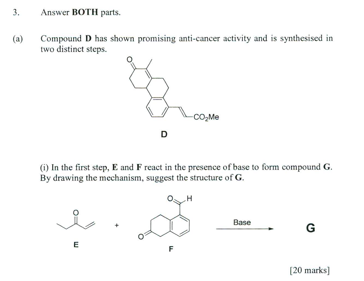 Solved 3. Answer BOTH parts. (a) Compound D has shown | Chegg.com