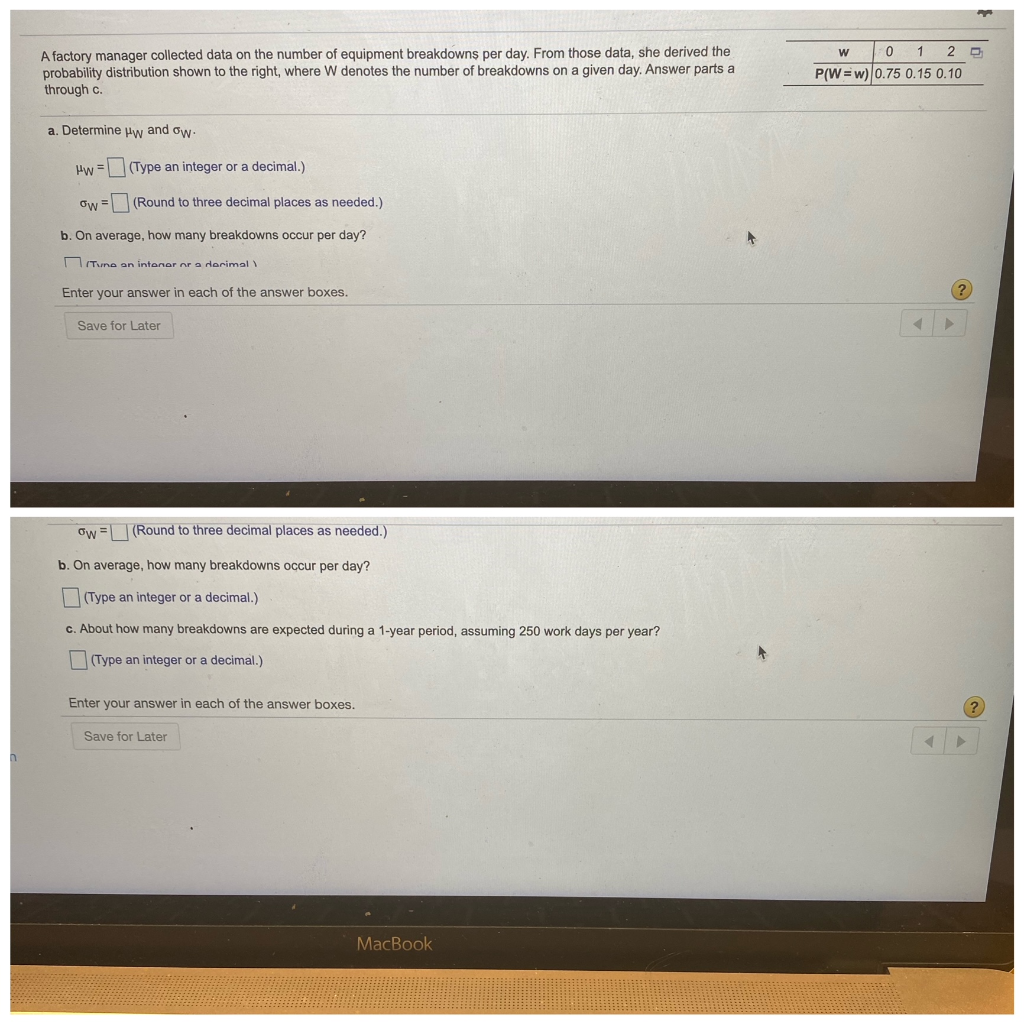 Solved A factory manager collected data on the number of | Chegg.com